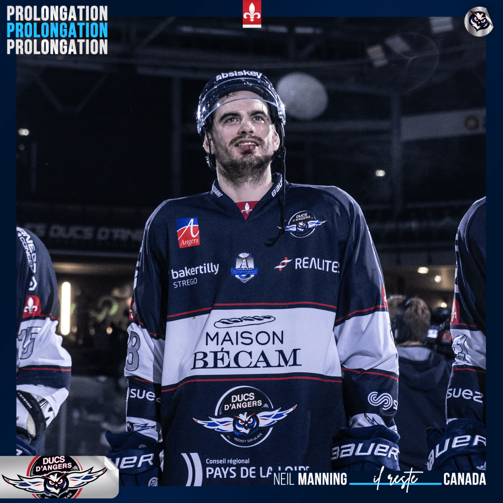 Prolongation du défenseur Neil Manning - Les Ducs d'Angers